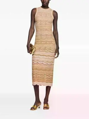 Sandro Sleeveless Ombré Knit Midi Dress - Neutrals