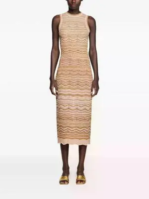 Sandro Sleeveless Ombré Knit Midi Dress - Neutrals