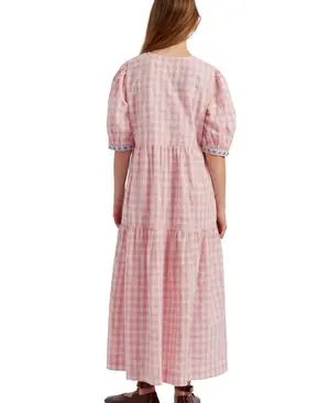 Chinti & Parker Linen-blend Gingham Midi Day Dress