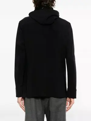 MONTECORE Double-breasted Hooded Jacket - Black