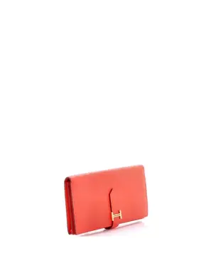 Hermès Long Bearn Wallet Epsom - Red