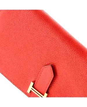 Hermès Long Bearn Wallet Epsom - Red