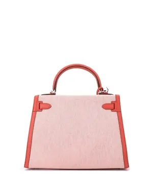 Hermès Kelly 28 Handbag Toile And Swift With Palladium Hardware - Brique