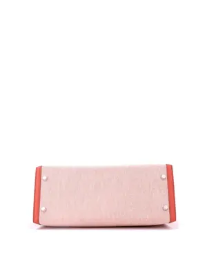 Hermès Kelly 28 Handbag Toile And Swift With Palladium Hardware - Brique