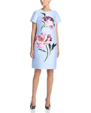 Rickie Freeman For Teri Jon Faille Floral Dress