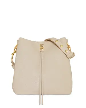 Rebecca Minkoff Darren Medium Pebbled Leather Shoulder Bag - Stone