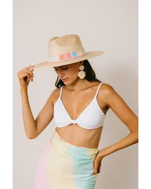 SUNSHINE TIENDA Crochet Palm Straw Hat