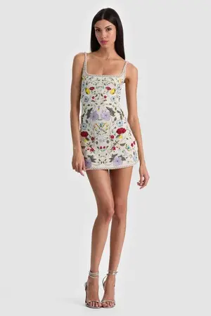 Alice + Olivia Julia Embellished Mini Gown