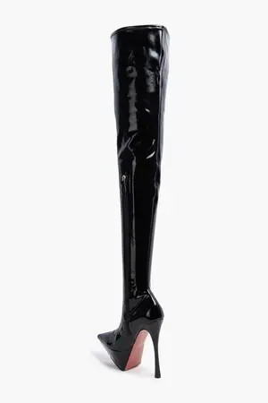 Amina Muaddi Yigit Latex Platform Thigh Boots