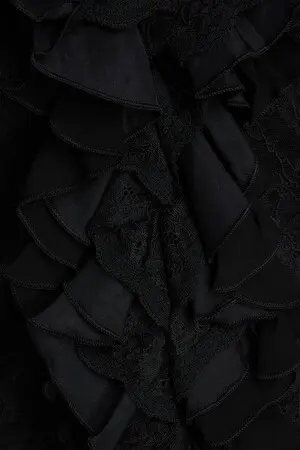 Alice + Olivia Yara Ruffled Corded Lace Blouse