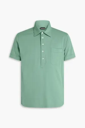 TOM FORD Cotton And Silkblend Piqué Polo Shirt - Mint
