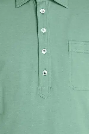 TOM FORD Cotton And Silkblend Piqué Polo Shirt - Mint