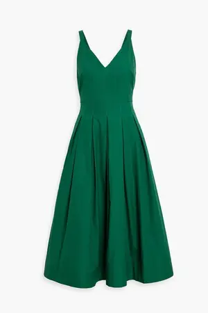 ALEX MILL Abby Pleated Cotton-poplin Midi Dress