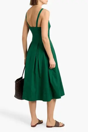 ALEX MILL Abby Pleated Cotton-poplin Midi Dress