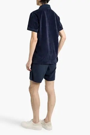 Orlebar Brown Clive Cotton And Linenblend Velour Polo Shirt