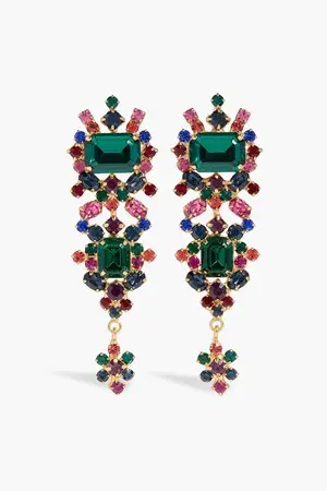 JENNIFER BEHR Cadence Gold-tone Crystal Earrings