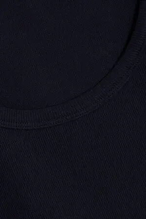 ALEX MILL Everyday Ribbed Cotton-blend Top - Navy