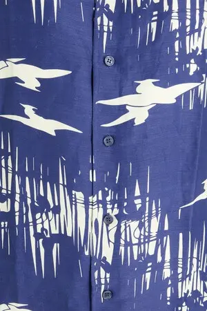 Orlebar Brown Hibbert Printed Linenblend Shirt - Navy