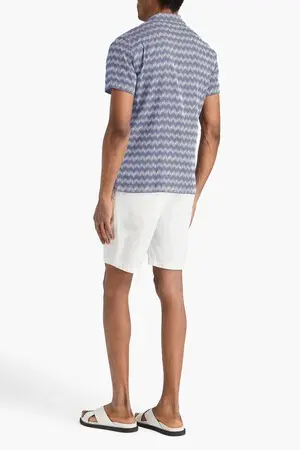 Orlebar Brown Travis Printed Piqué Shirt - Navy