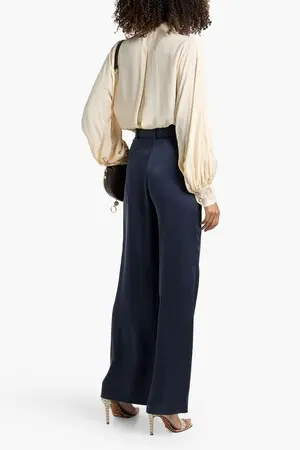 Zimmermann Belted Pleated Wide-leg Pants