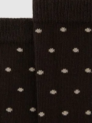 REISS Dotty Polka-dot Socks - Chocolate