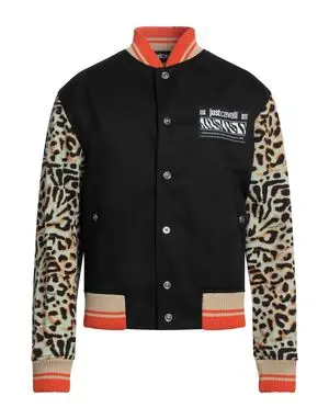 Just Cavalli Woven Leopard-print Varsity Jacket