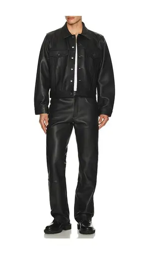 MIDNIGHT RODEO Leather Trucker Jacket