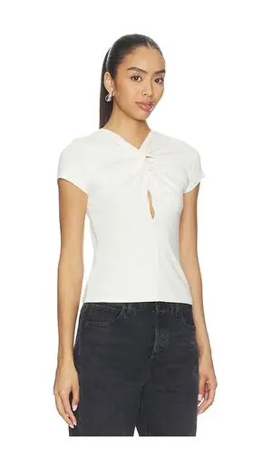 GRLFRND Keyhole Twist Short Sleeve Tee - Bone