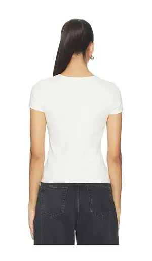 GRLFRND Keyhole Twist Short Sleeve Tee - Bone