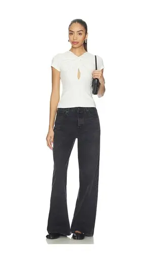 GRLFRND Keyhole Twist Short Sleeve Tee - Bone