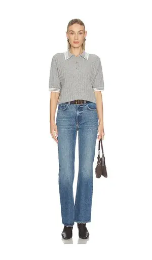 Soft Goat Striped Pique Top