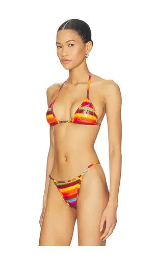 I.AM.GIA Triangle Bikini Top With Embellished Floral Detail