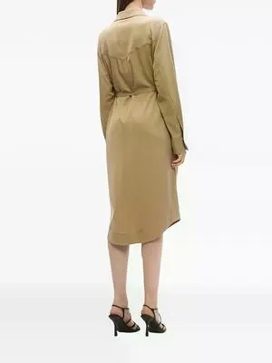 BOSS Button-up Belted Midi Dress