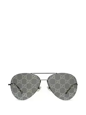 Gucci Pilot-frame Logo-pattern Sunglasses