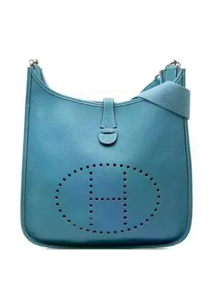 Hermès 2005 Clemence Evelyne Gm Crossbody Bag - Blue