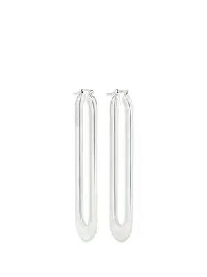 COURREGES Oval Hoop Earrings - Silver