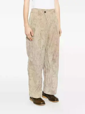 ZIGGY CHEN Graphic Print Pleated Trousers