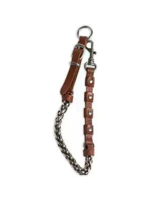 Miu Miu Studded Buckle Chain Keyring - Brown