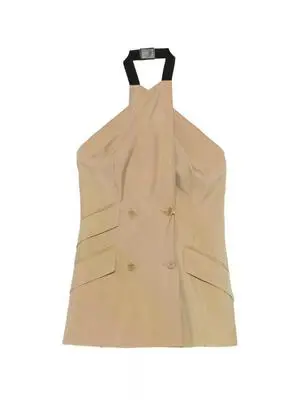 Max Mara Double-breasted Halterneck Waistcoat - Neutrals