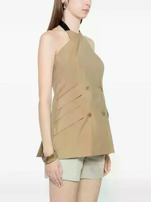 Max Mara Double-breasted Halterneck Waistcoat - Neutrals
