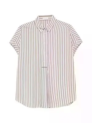 Brunello Cucinelli Striped Buttoned Blouse