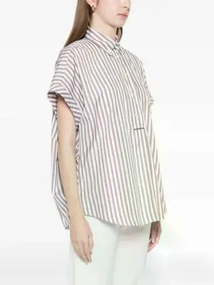 Brunello Cucinelli Striped Buttoned Blouse