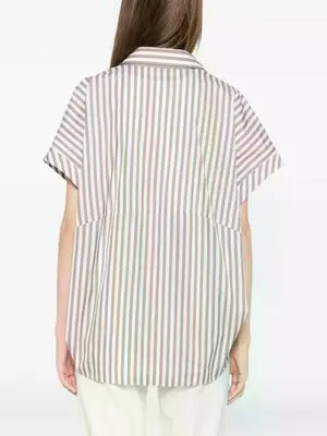 Brunello Cucinelli Striped Buttoned Blouse