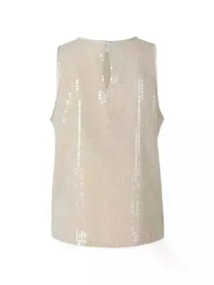 Peserico Sequin-embellished Sleeveless Top - Neutrals