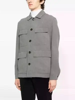 MONTECORE Collared Jacket With Front Flap Pockets - Grey