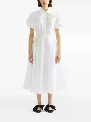 Erdem Puff-sleeve Embroidered Midi Dress