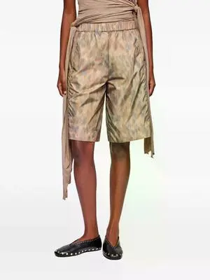 GANNI Animal-print Shorts - Neutrals