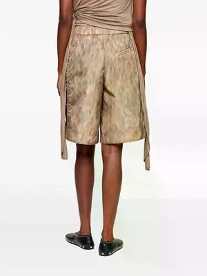 GANNI Animal-print Shorts - Neutrals