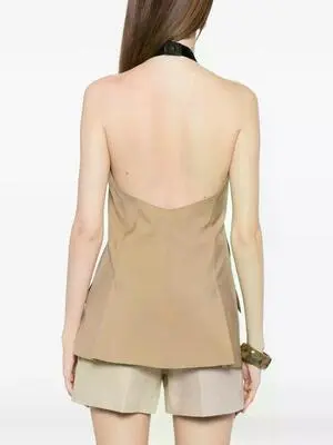 Max Mara Double-breasted Halterneck Waistcoat - Neutrals