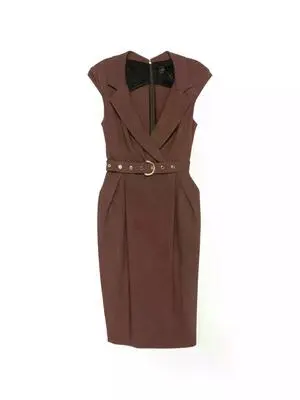Pinko Amadine Belted Midi Dress - Brown